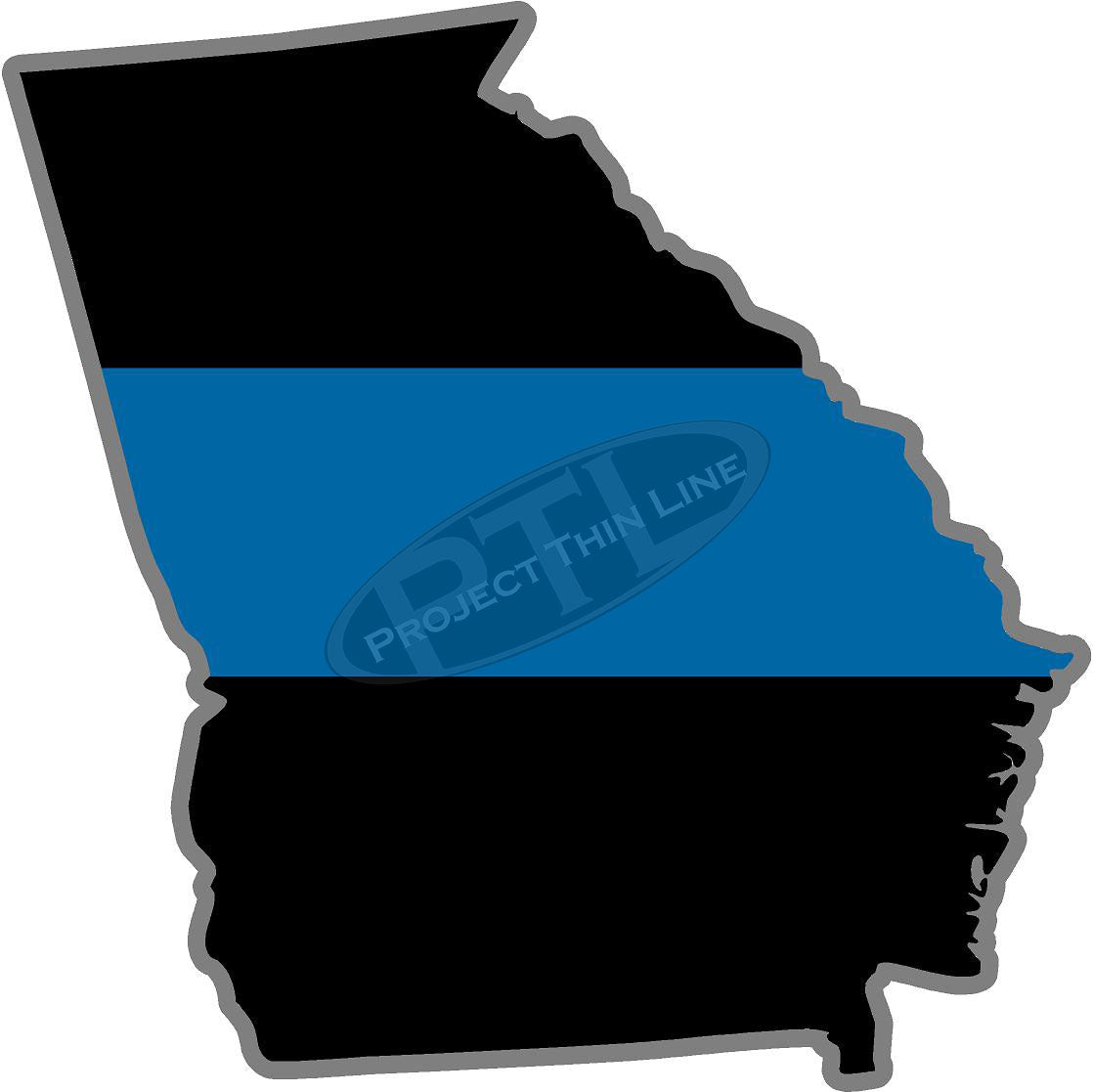5" Georgia GA Thin Blue Line State Sticker Decal - Project Thin Line