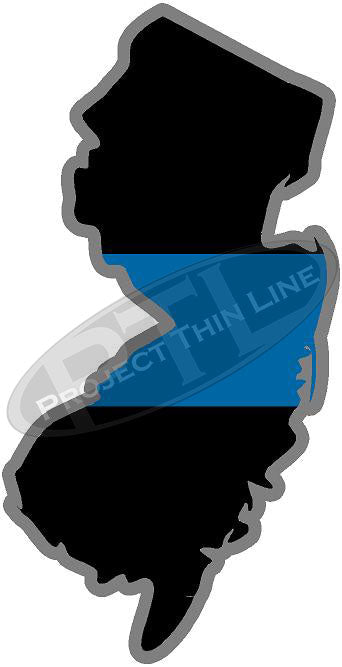 5" New Jersey NJ Thin Blue Line State Sticker Decal - Project Thin Line