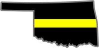 5" Oklahoma OK Thin Yellow Line Black State Shape Sticker - Project ...