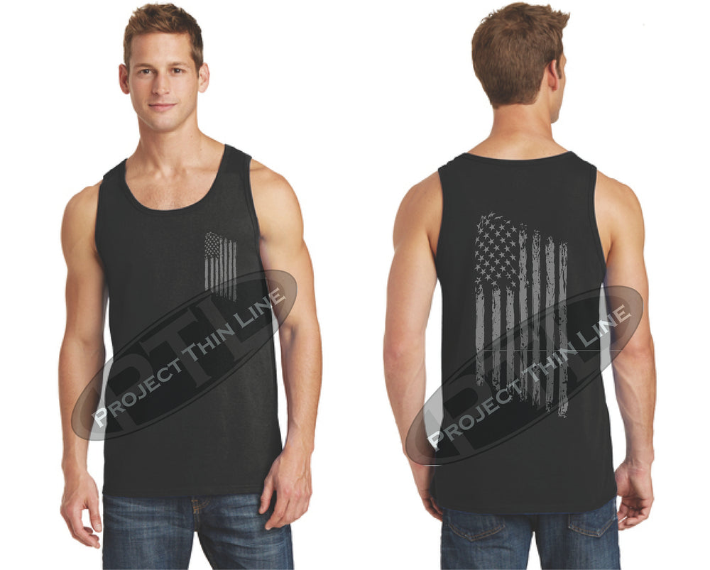 Thin RED Line Tattered Horizontal Flag Tank Top - Project Thin Line