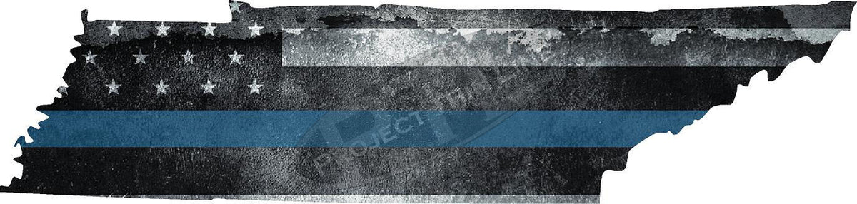 5" Tennessee TN Tattered Thin Blue Line State Sticker Decal - Project ...