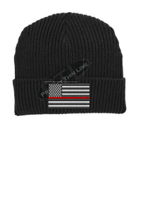 Project Thin Line - Thin RED Line American Flag Winter Watch Hat