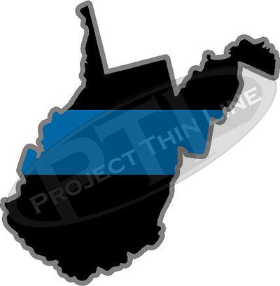 5" West Virginia WV Thin Blue Line State Sticker Decal - Project Thin Line