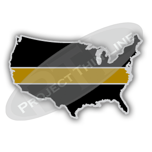 United States Shape Black Thin GOLD Line Cloisonne Lapel Pin Tie Tack ...